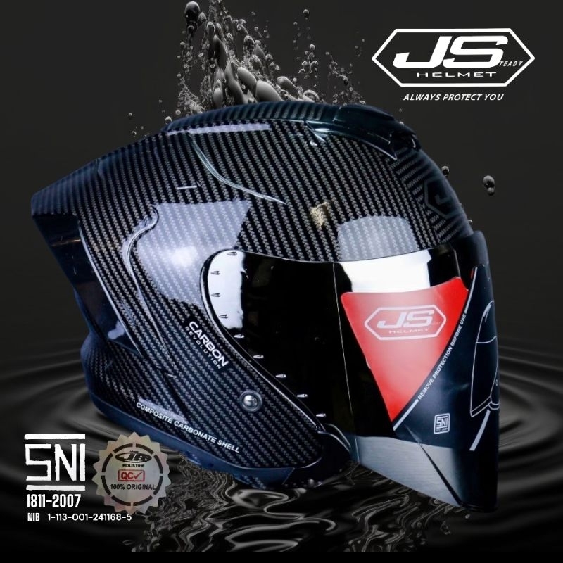Jual Helm JS Armor Motif Carbon Glossy - Helm Half Face SNI | Shopee ...