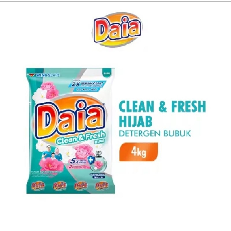 Jual daia detergent putih / violet / clean & fresh 4kg | Shopee Indonesia