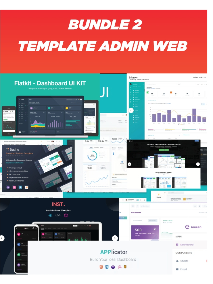 Jual 10 Template Website Admin Dashboard - BUNDLE 2 | Shopee Indonesia