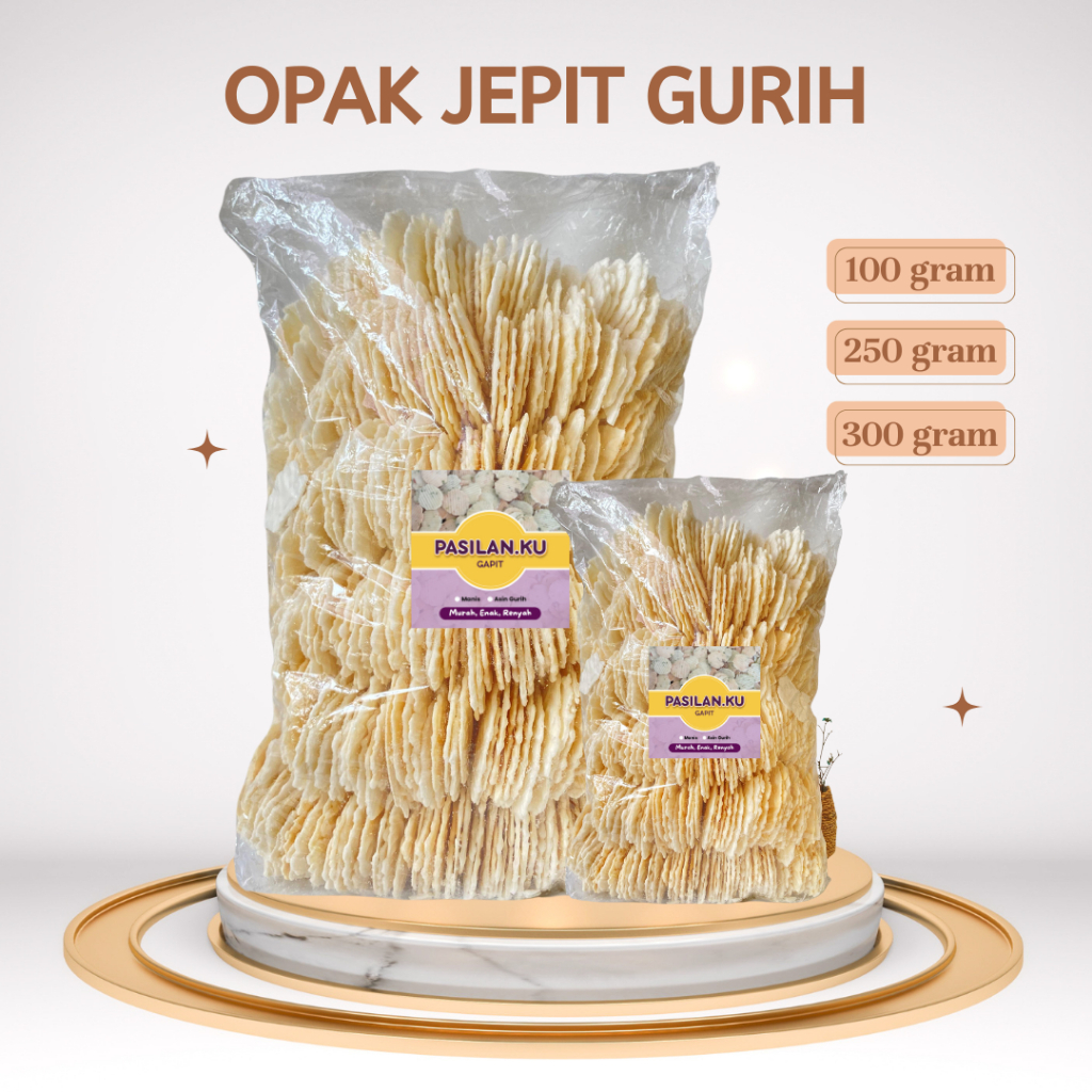 Jual NEW Opak Jepit Gurih Camilan Gapit Renyah 100 gram - 500 gram ...