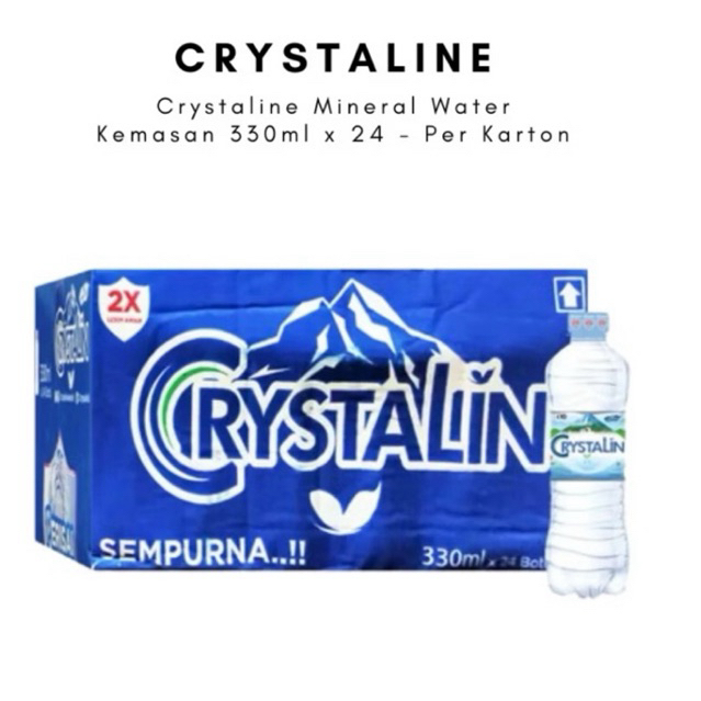 Jual Crystalin mineral water 330ml x 24 (1dus) | Shopee Indonesia