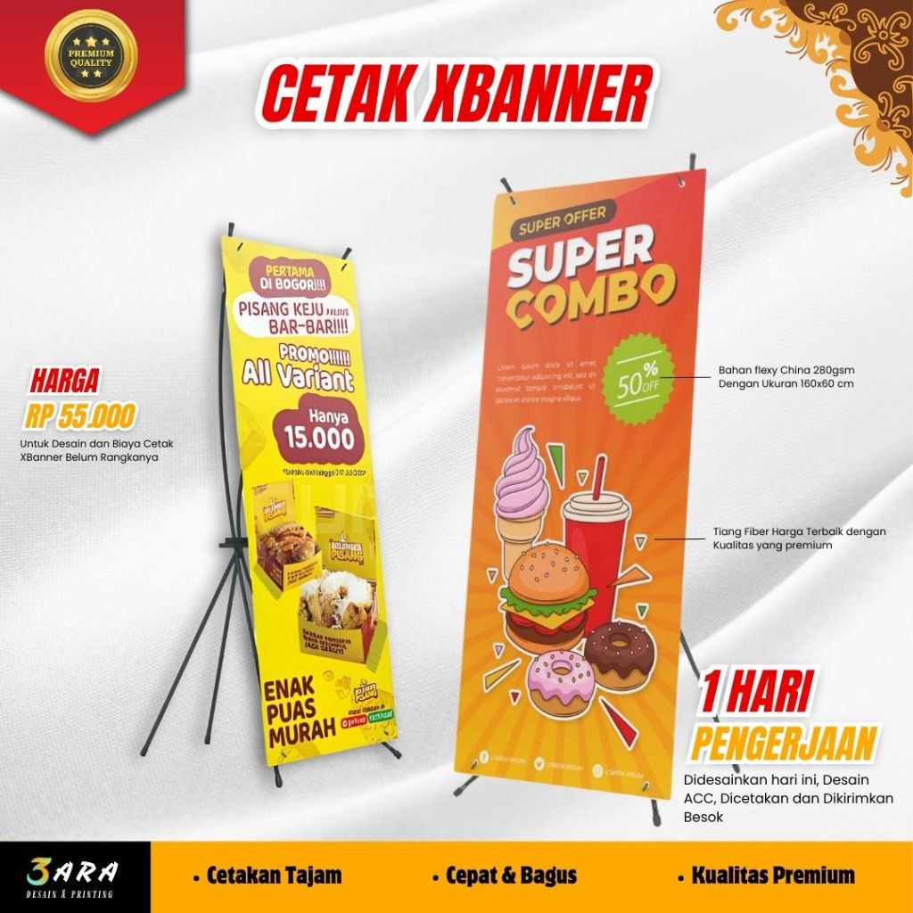 Jual [KALIMANTAN] X Banner 60x160cm / CETAK X Banner Dengan Tiang dan ...