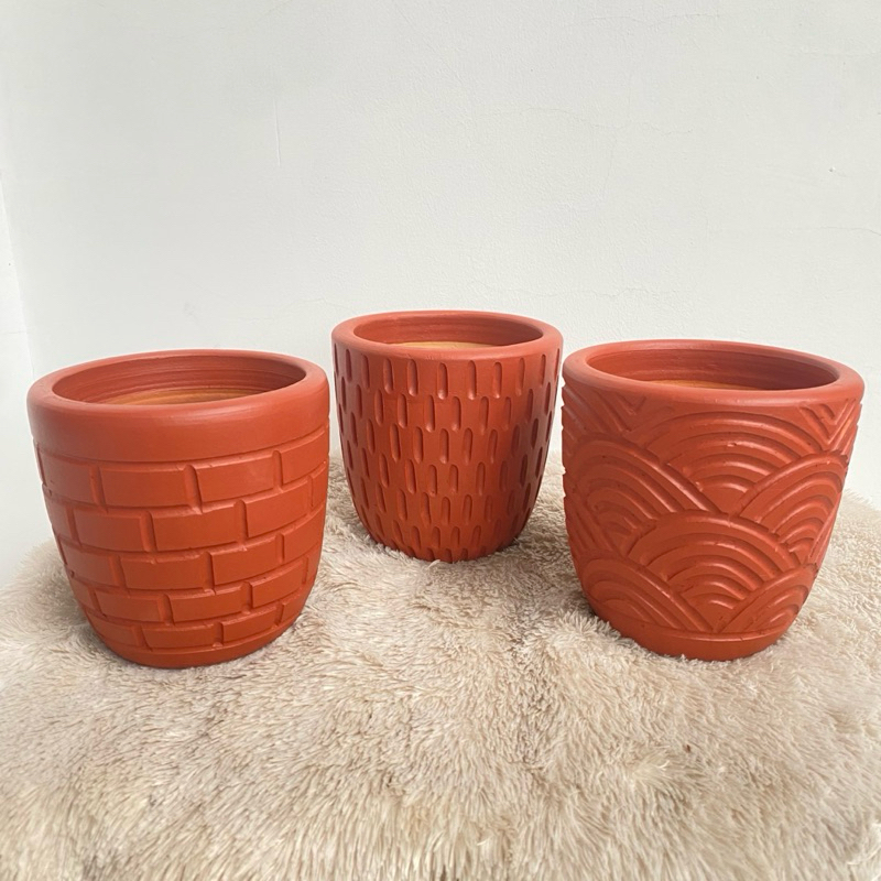 Jual pot kapsul motif diameter 15cm gerabah | Shopee Indonesia