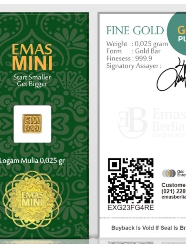 Jual Emas Mini Secure Card 0,025 Gram | Shopee Indonesia
