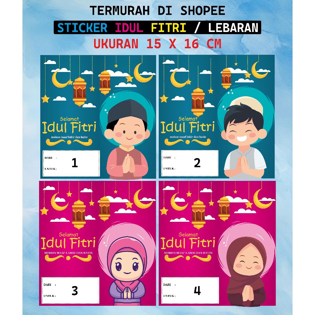 Jual STICKER IDUL FITRI / HARI RAYA / HAMPERS (READY STOCK) UKURAN 15 X ...