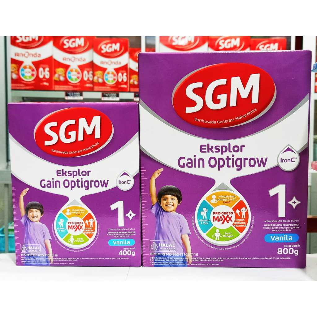 Jual SGM EKSPLOR GAIN OPTIGROW VANILA 1+ 𝟒𝟎𝟎𝐆𝐑 & 𝟖𝟎𝟎𝐆𝐑 - Menambah Berat ...