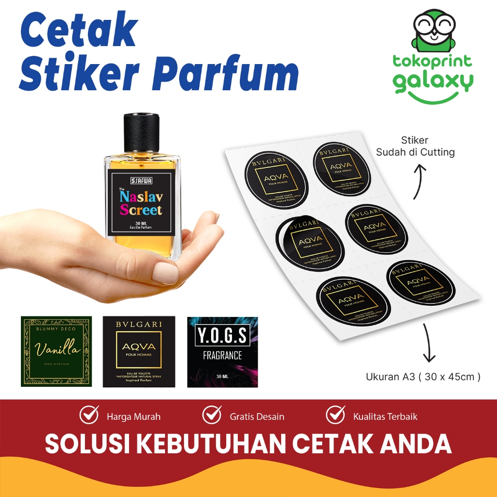 Jual Sticker Parfum Label Kemasan Cutting A3 | Shopee Indonesia
