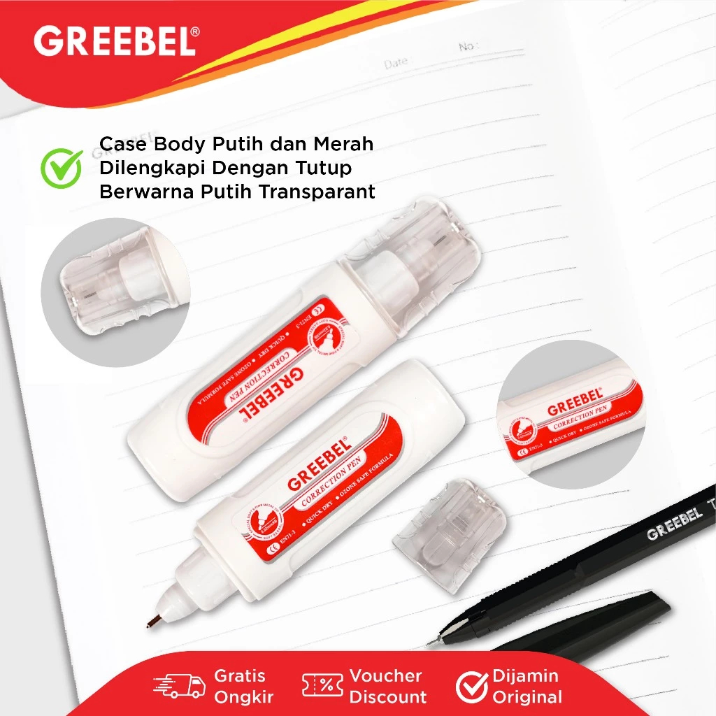 Jual Correction Pen Greebel Tip Ex / Tipe X Cair Greebel GBC 120701 ...