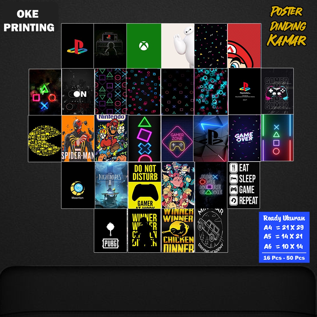 Jual Poster Dinding Kamar gaming / Poster Dinding gaming / Poster Kamar ...