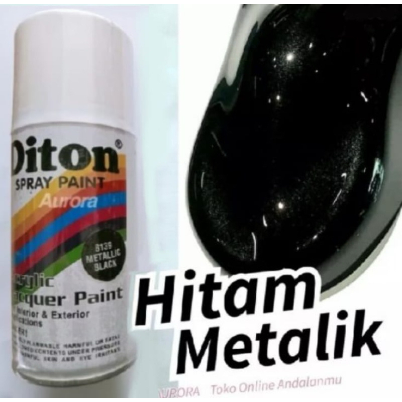Jual Cat Pilok Diton Spray Paint 8139 Black Metallic 300ml Hitam ...