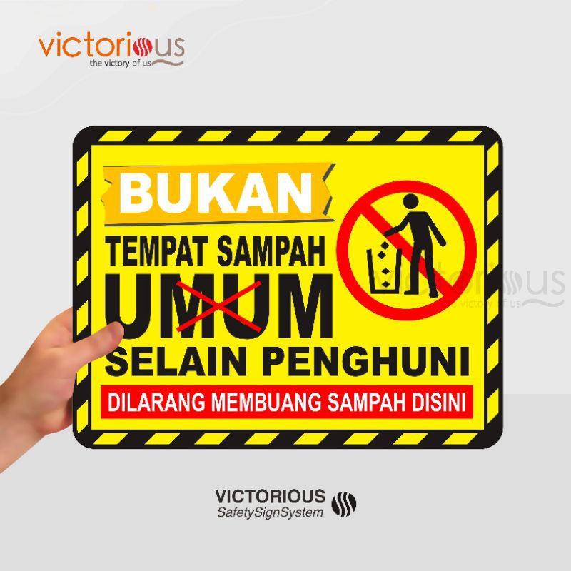 Jual Sticker Bukan Tempat Sampah Umum Selain Penghuni Dilarang Membuang ...