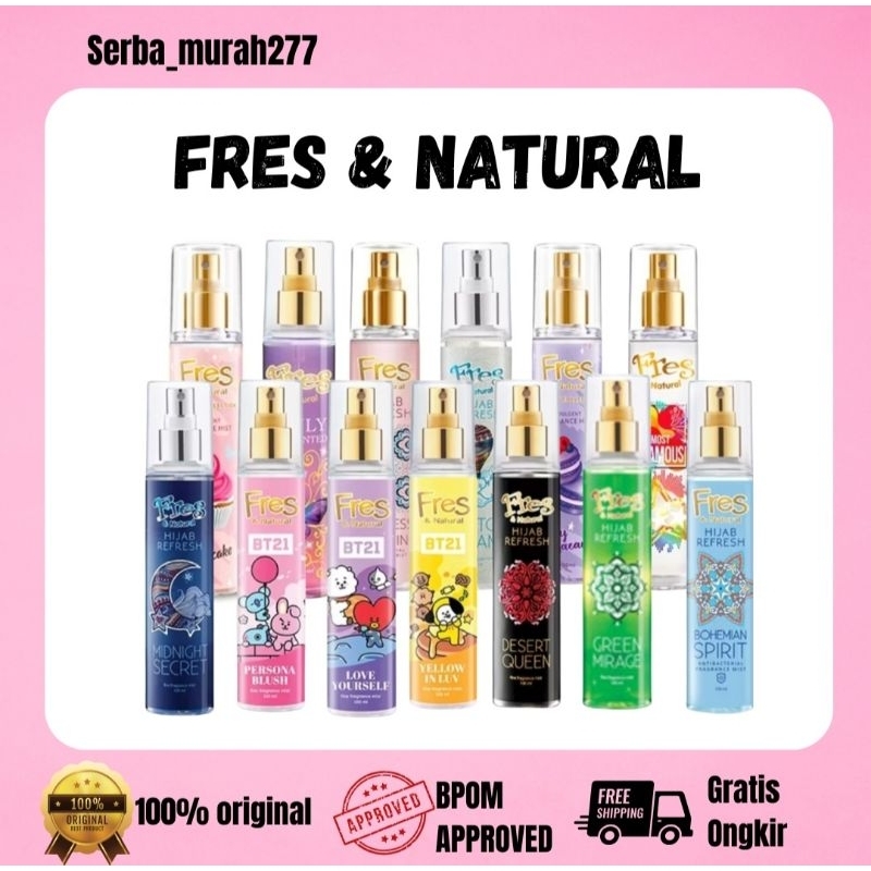 Jual FRES & NATURAL Hijab Refresh Spray Cologne 100ml | Shopee Indonesia