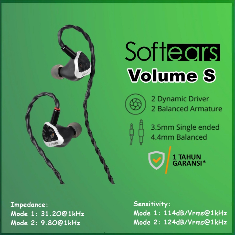 Jual SoftEars Volume S 2 Dynamic Driver + 2 Balanced Armature Driver Hybrid In Ear Monitor IEM ...