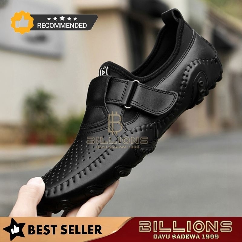 Jual Sepatu Slop Pria Kulit Asli Casual Formal Slip On Santai Loafers ...