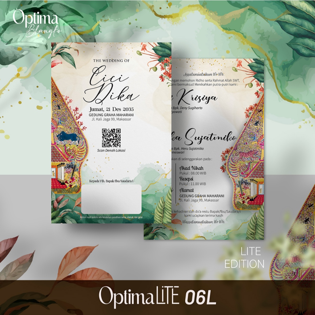 Jual Optima Lite 01 L - 09 L | Blanko Undangan | Undangan Murah | Blangko Undangan | Free File ...