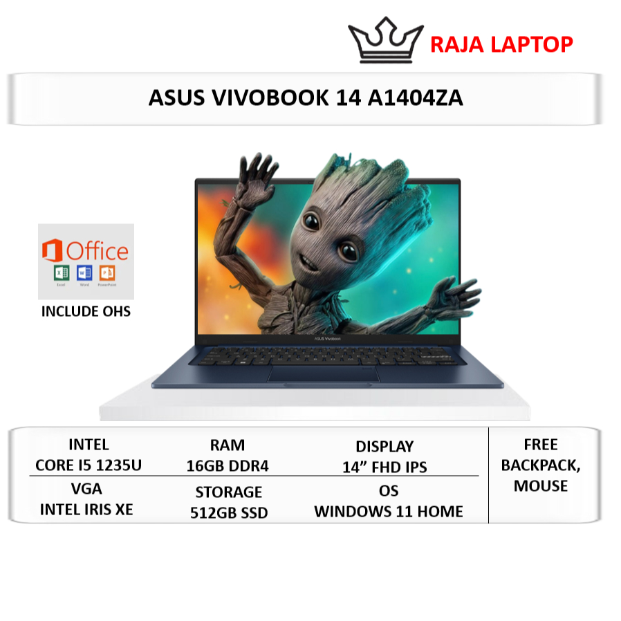 Jual ASUS VIVOBOOK 14 A1404ZA Intel i5 16GB 512GB SSD 14" FHD IPS ...