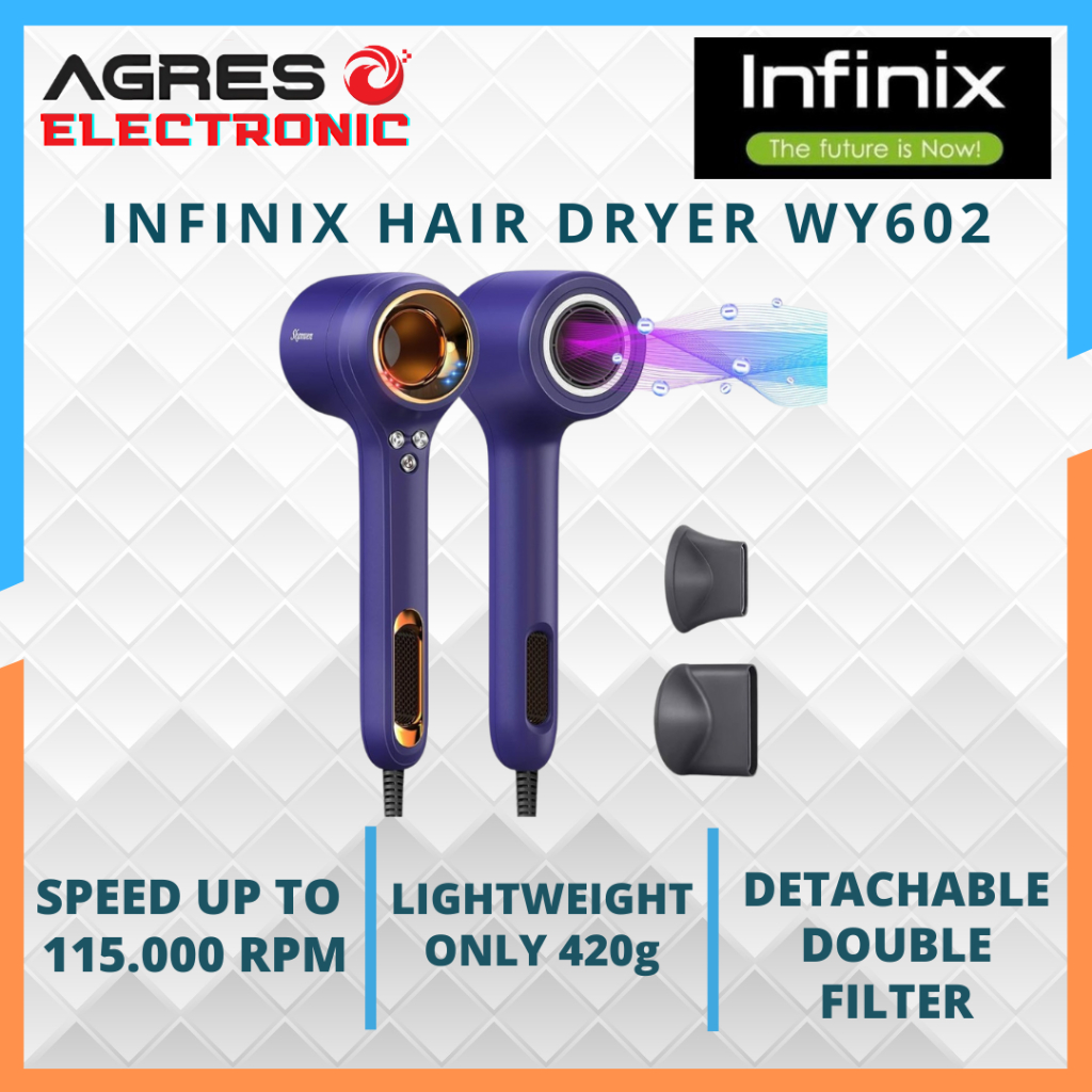Jual INFINIX HAIR DRYER WY602 | 115.000rpm | Bobot Ringan | 3 Level Speed | Garansi Resmi ...
