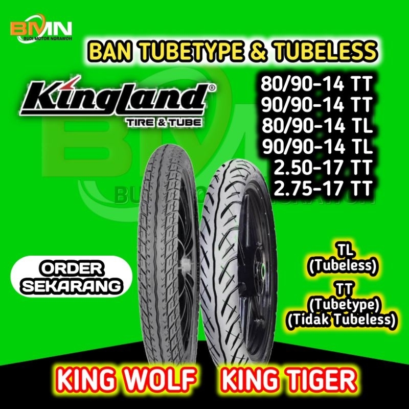 Jual BAN KINGLAND Ring 14 & 17 Tubeless & Tubetype King Tiger & King Wolf | Shopee Indonesia