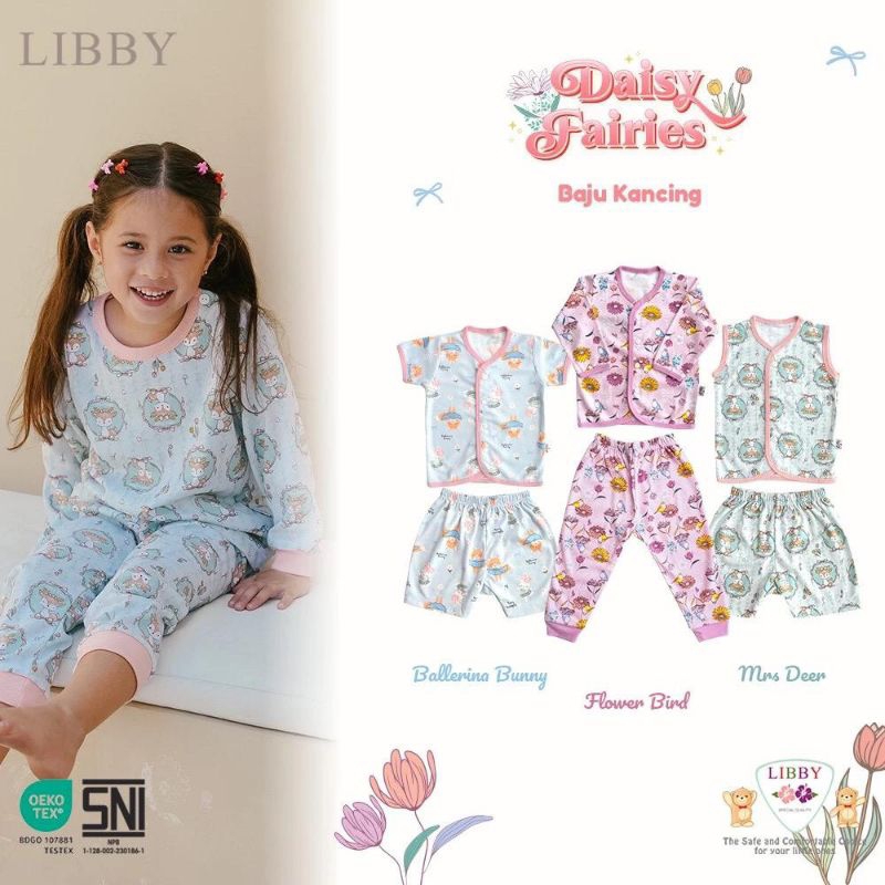 Jual LIBBY Setelan Kancing Depan Anak Perempuan Motif Daisy Series (1 stell) | Shopee Indonesia