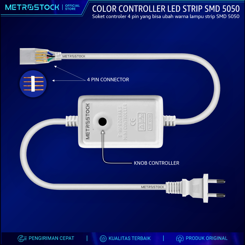 Jual CONTROLLER FLASHER 4 DAN 2 JALUR PIN LAMPU SELANG LED NEON FLEX ...