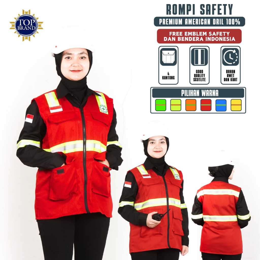 Jual ROMPI SAFETY/ROMPI SAFETY FIRST/ROMPI SAFETY VEST/BAHAN AMERICAN ...