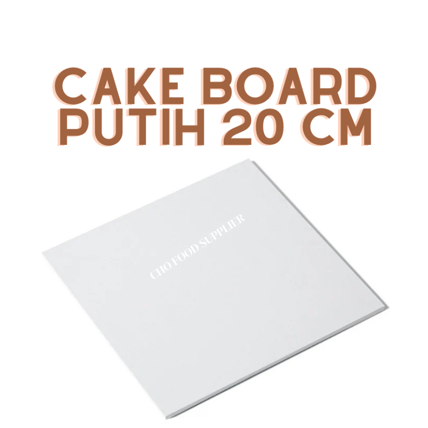 Jual CAKE BOARD PUTIH POLOS 20x20 (1 PCS) | Shopee Indonesia