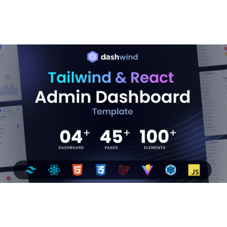 Jual DashWind v1.1.0 - Tailwind CSS Admin Dashboard Template (HTML, React) | Shopee Indonesia