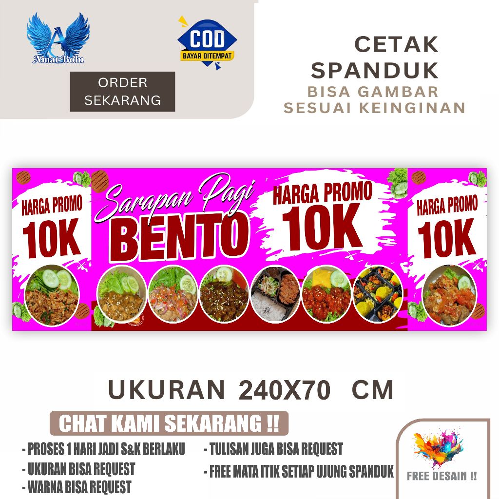 Jual Cetak Spanduk Banner Aneka Sarapan Pagi Costom Desain | Shopee ...