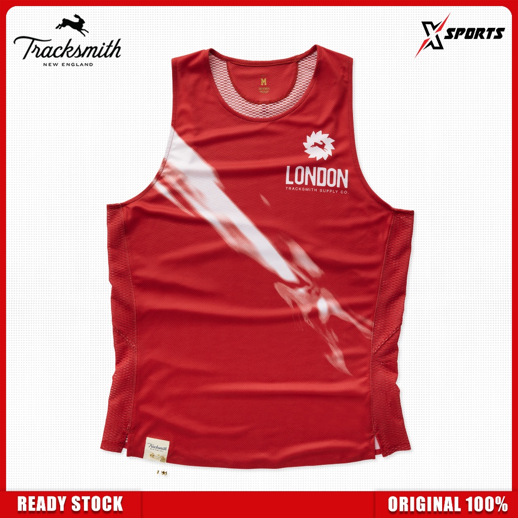 Jual TRACKSMITH London Marathon 2025 Singlet Men Red White | Shopee ...
