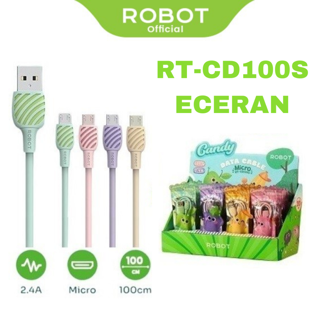 Jual ROBOT RT-CD100S Eceran Kabel Data Micro 100 Cm 2,4A | Shopee Indonesia