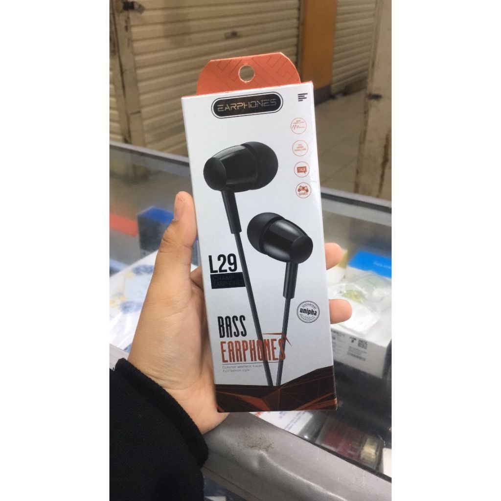 Jual handset handsfree hf earphone L29/D21 bass mantap xtra bass dilengkapi mic | Shopee Indonesia