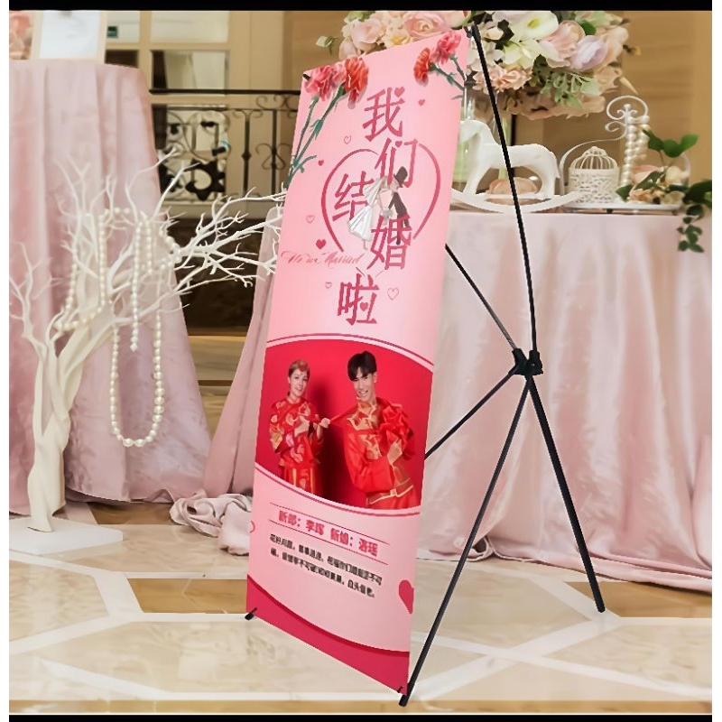 Jual Standing Kaki Y Banner Bahan Besi Hitam Display Promosi Indoor ...