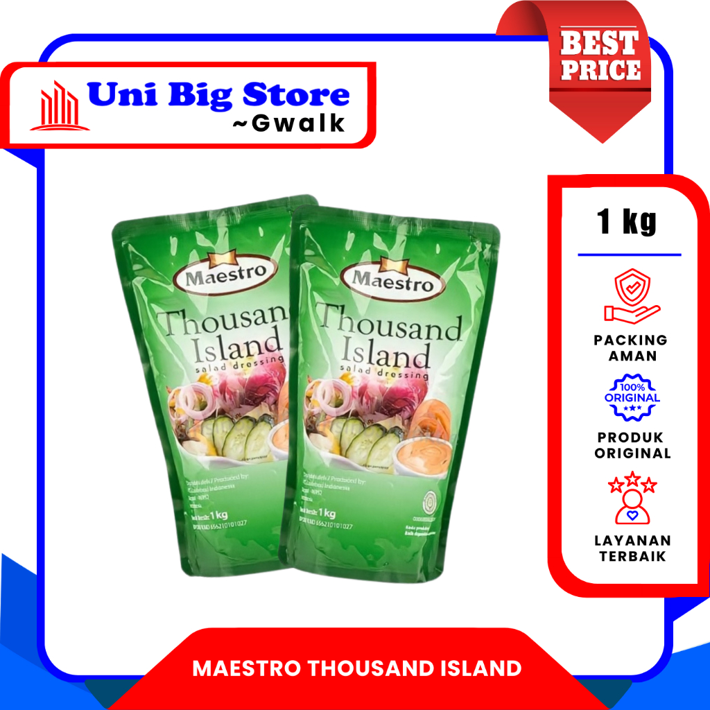 Jual MAESTRO THOUSAND ISLAND SALAD DRESSING SAUCE POUCH - 1 kg | Shopee ...