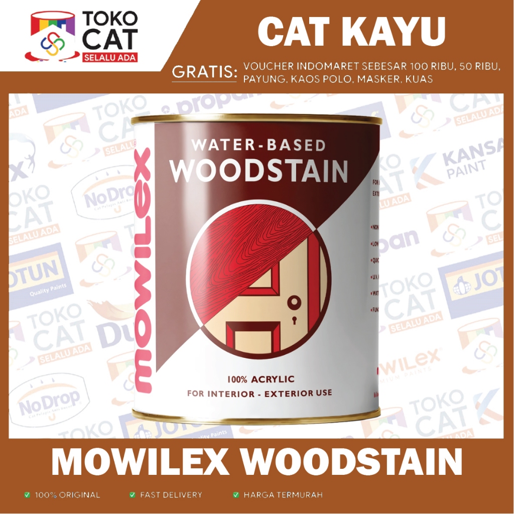 Jual CAT PELAPIS KAYU | MOWILEX WOODSTAIN WATER BASED SEMUA WARNA 1 L ...