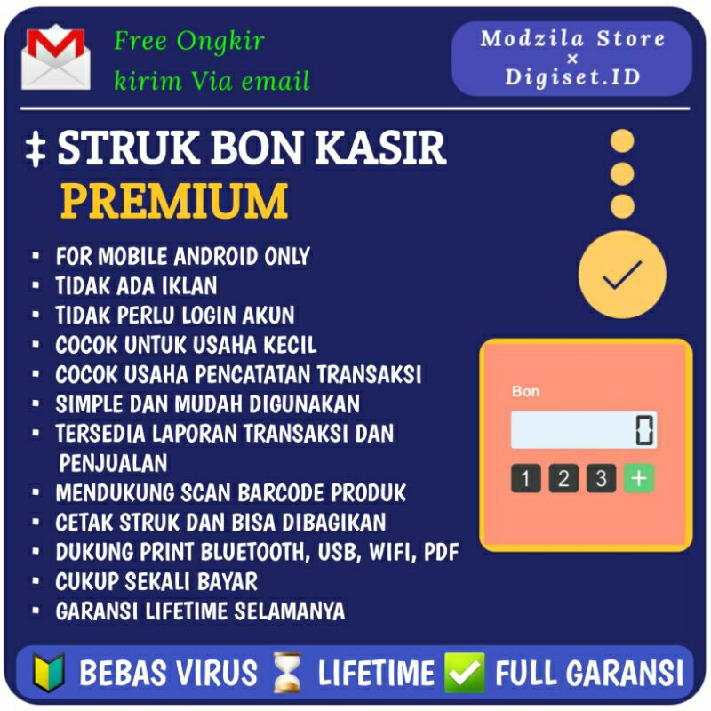Jual Lifetime Kasir Struk B0N Aplikasi Kasir struk Pro - Modzila store ...