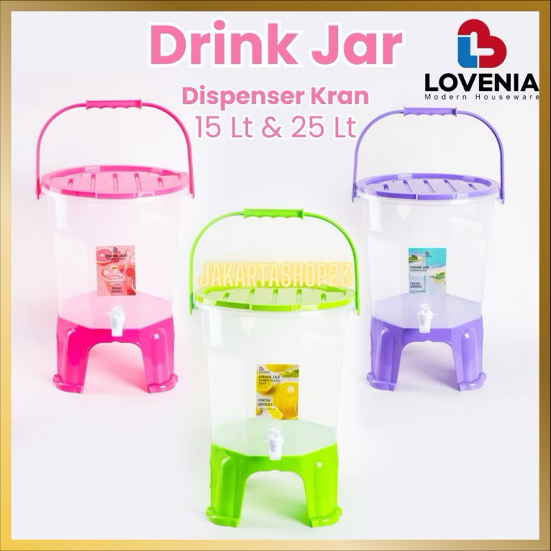 Jual Lovenia Drink Jar Dispenser Kran 15 Lt 25 Lt Model Gelas Jumbo ...