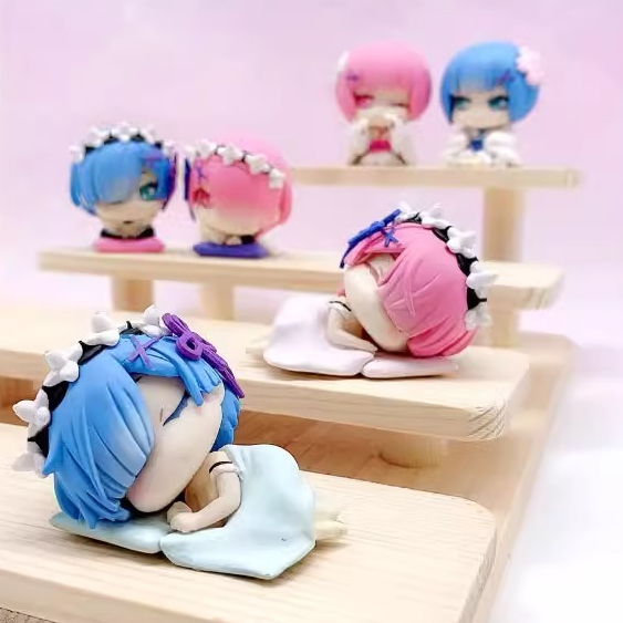 Jual Mini Figure Re: Zero Ram Rem Pajangan Kawaii Cute Sleeping ...