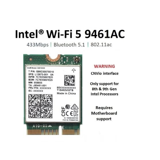 Jual Intel WiFi 5 9461AC Wireless Card Bluetooth 5 M.2 NGFF 9461NGW 9461 AC | Shopee Indonesia