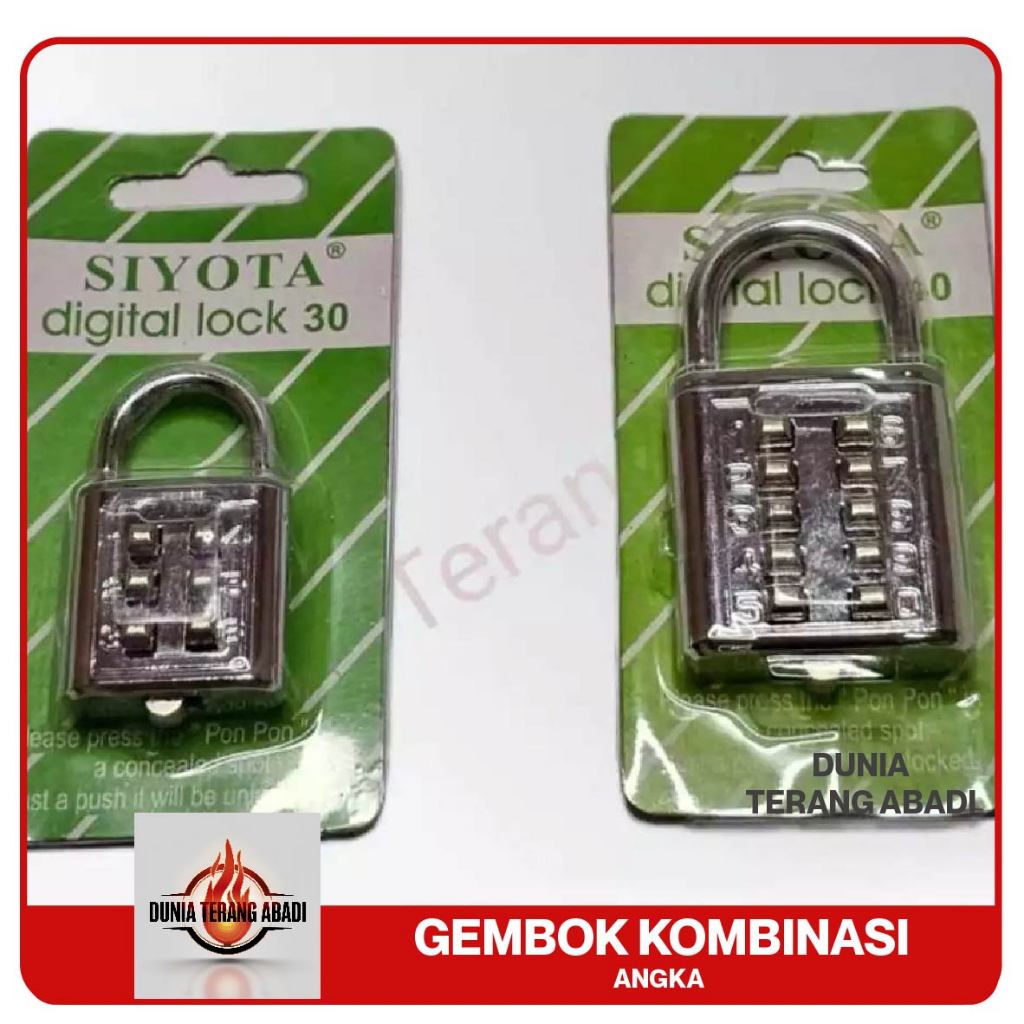 Jual Gembok Kombinasi Angka atau Nomor Ukuran 30 mm / 40 mm Anti Maling ...