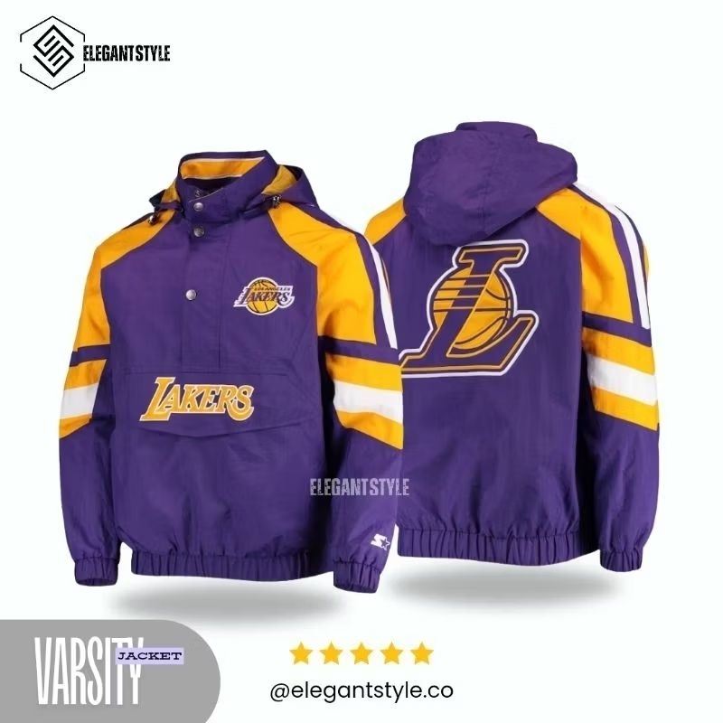 Jual [ESTYCO] Jaket Varsity Baseball Cougle Anorak LAKERS PURPLE ...