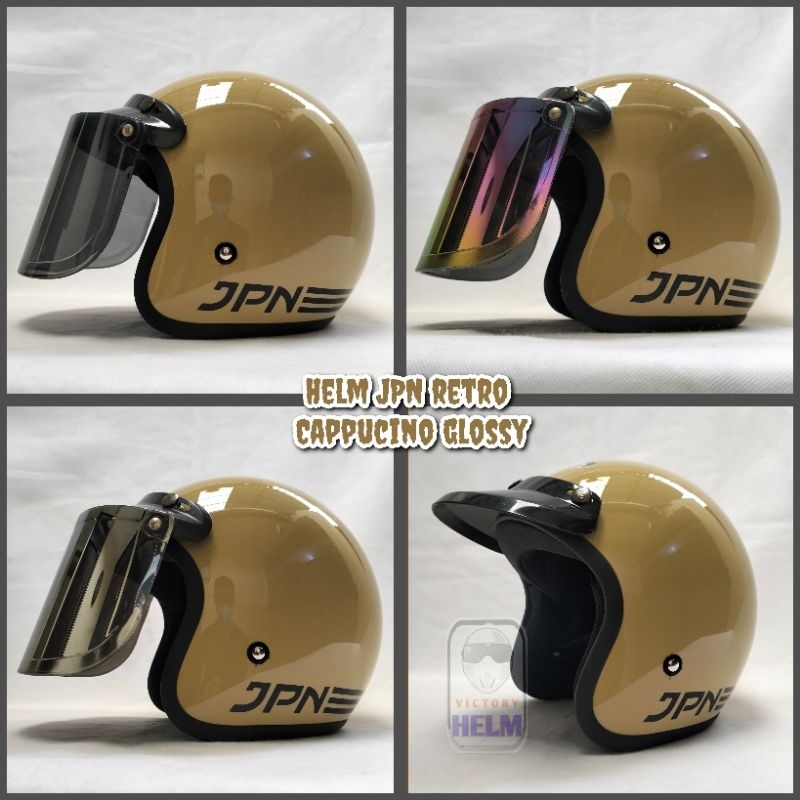 Jual Helm Jpn Retro Warna Capuccino Glossy | Shopee Indonesia