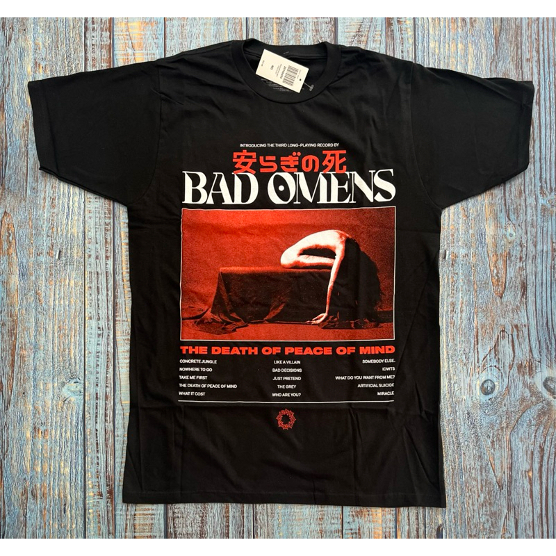 Jual Kaos T-Shirt Band Bad Omens - The Death of Peace of Mind Tracklist ...