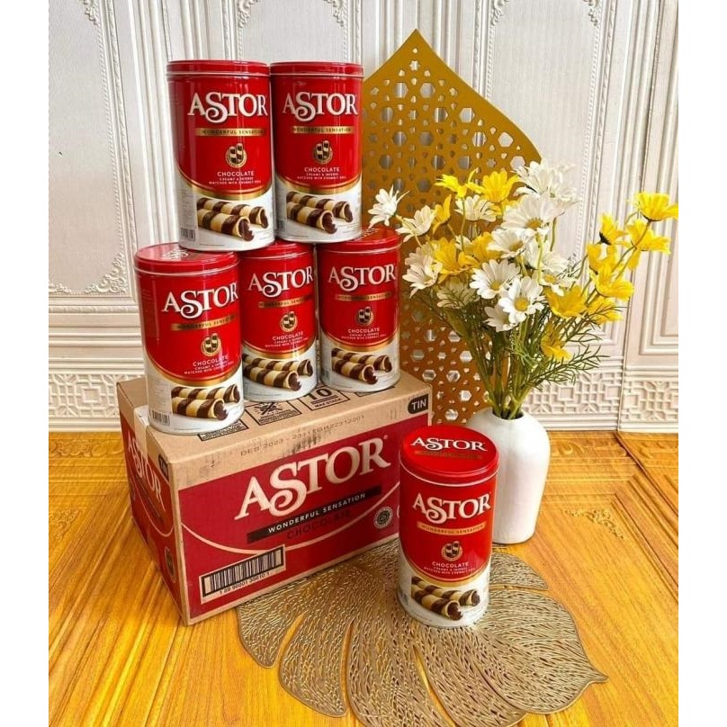 Jual ( Dus / 6 Kaleng ) ASTOR WAFER STICK - DOUBLE COKLAT KALENG 156 GR ...