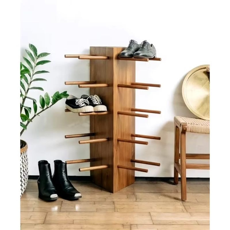 Jual rak sepatu susun rak sepatu segitiga rak sepatu rak sepatu kayu ...