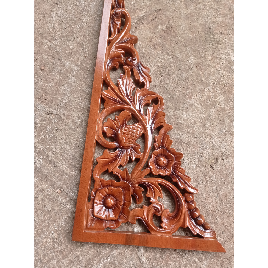 Jual Ukiran Kayu Tempel Klewer Gebyok 54 X 25 Ornamen Ukir Kayu Model ...
