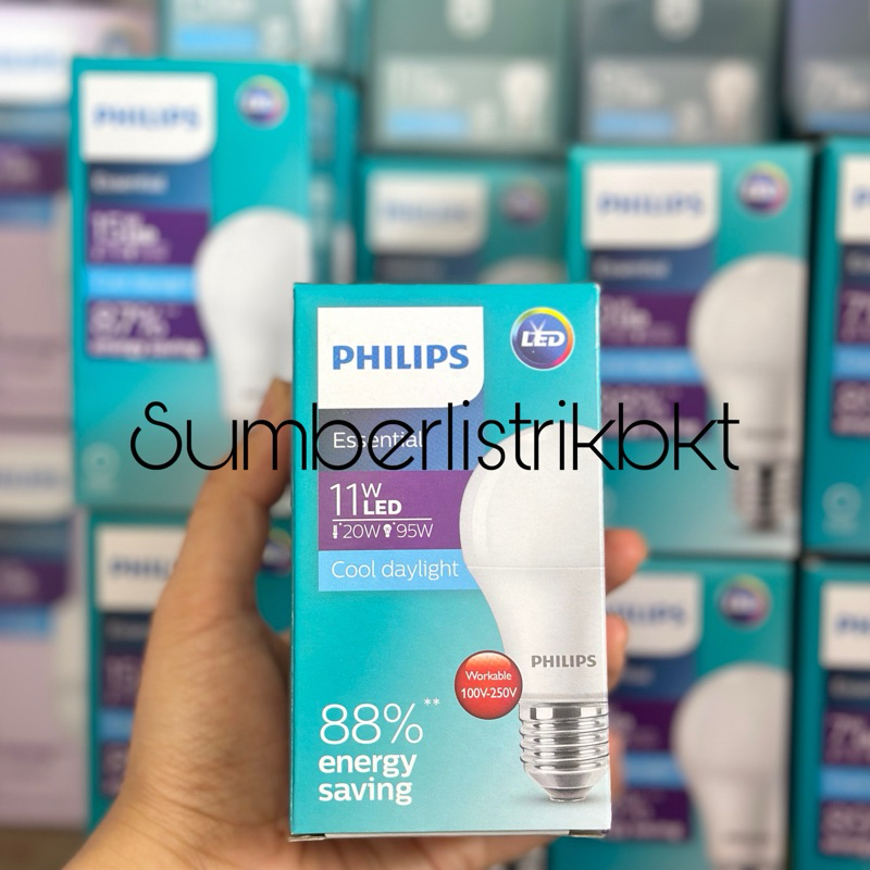 Jual BOHLAM LED BOLA LAMPU LED ESSENTIAL 11WATT PHILIPS | Shopee Indonesia