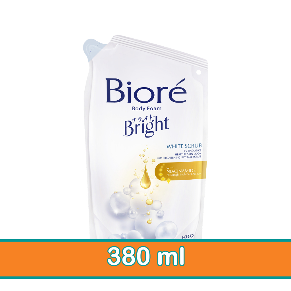 Jual Biore bright white scrub body foam 380 ml | Shopee Indonesia