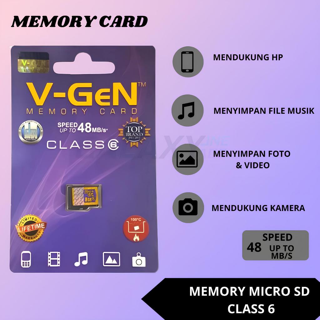 Jual V-Gen memory card 4GB 8GB 16GB Class6 Speed48MB memory Micro SD ...