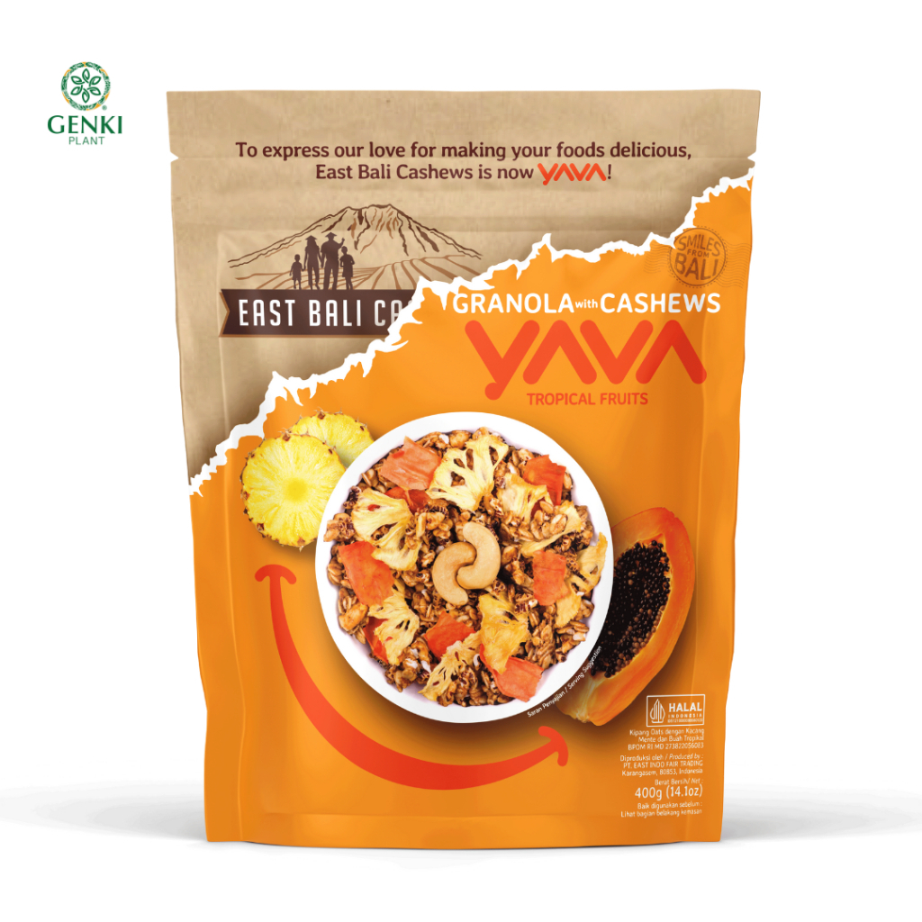Jual Yava Granola Tropical Fruits (East Bali Cashews ) - 400 g | Shopee ...