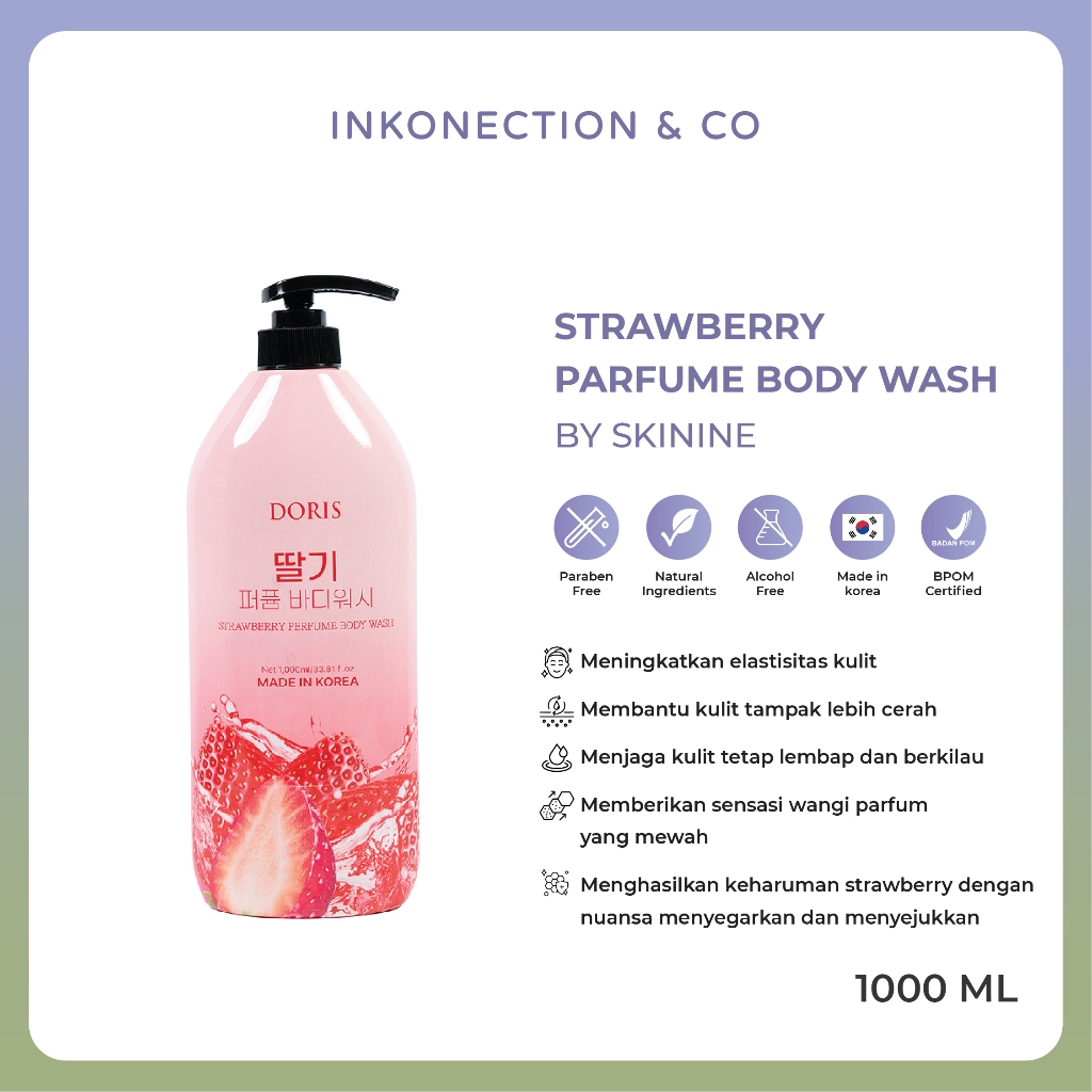 Jual DORIS - Body Wash Parfume Strawberry 1L | Shopee Indonesia